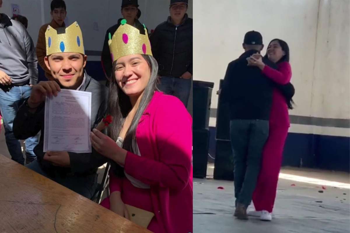 VIDEO: Alumno de prepa se casa con su maestra; cumplió el sueño de muchos
