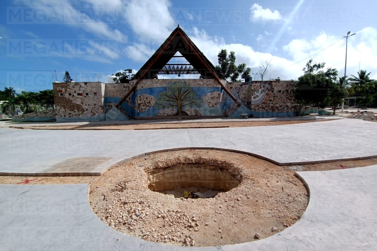 Avanzan las obras de remodelación del Parque de Las Palapas en Cancún