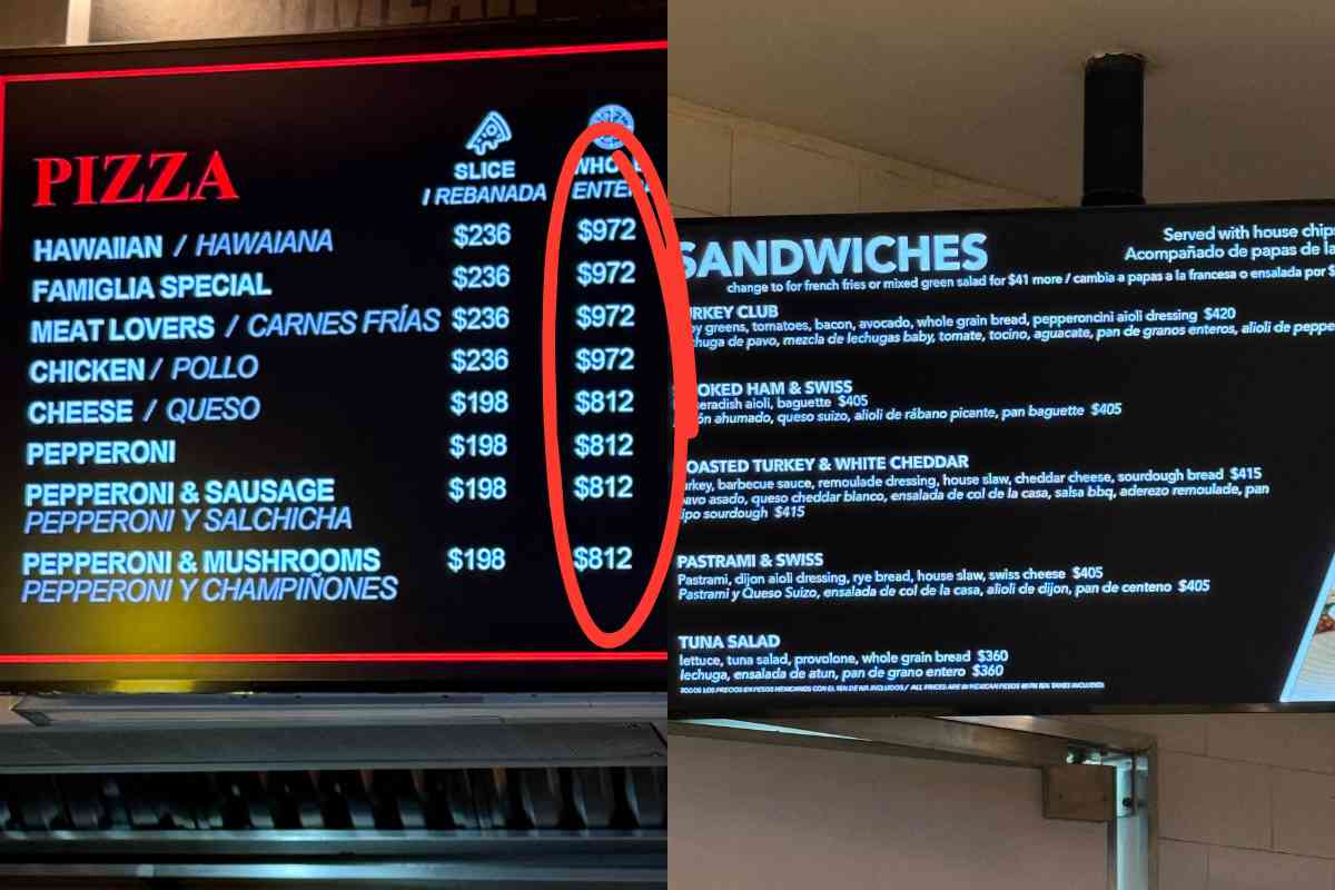 Venden pizza de casi mil pesos en el Aeropuerto Internacional de Cancún ...